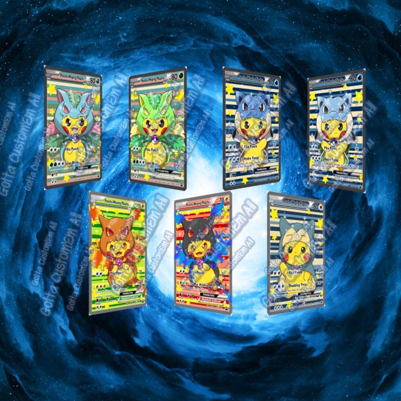 Pikachu Cosplay Cards - Etsy