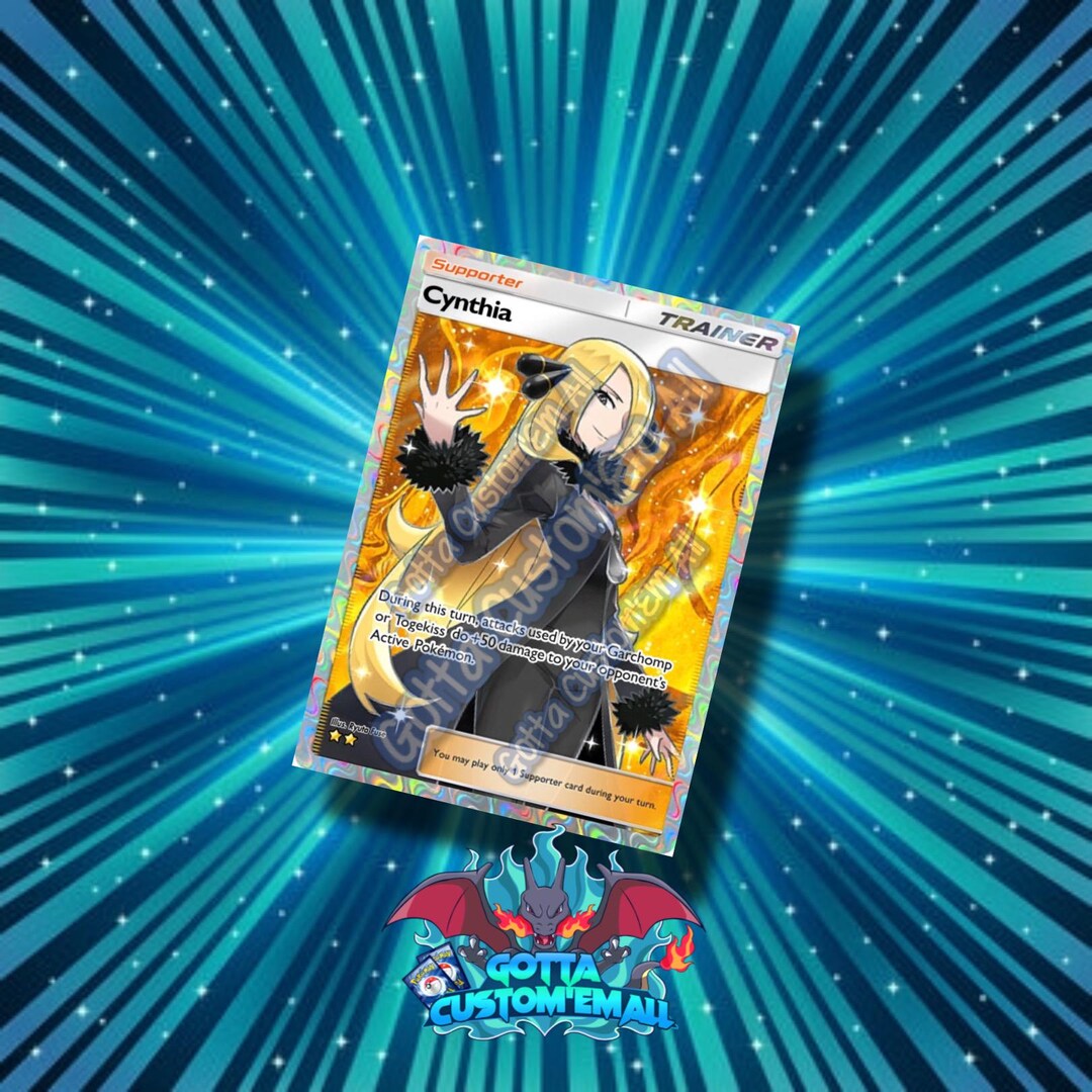 Custom Pokémon Card – Physical Version of Cynthia Trainer Card From ...