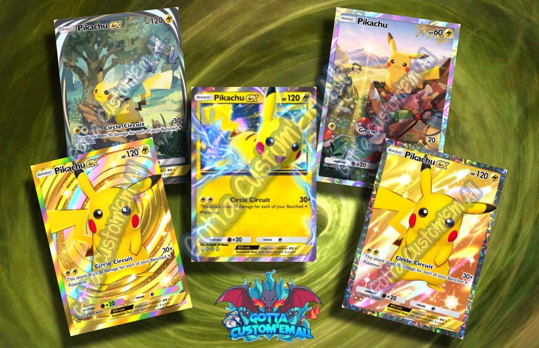Custom Pikachu EX Pokémon TCG Cards – Physical Copies From Pokémon TCG ...