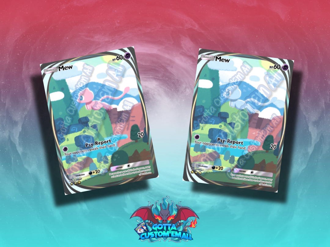 Custom Pokémon Card Mew Exclusive Digital to Physical Edition Shiny ...
