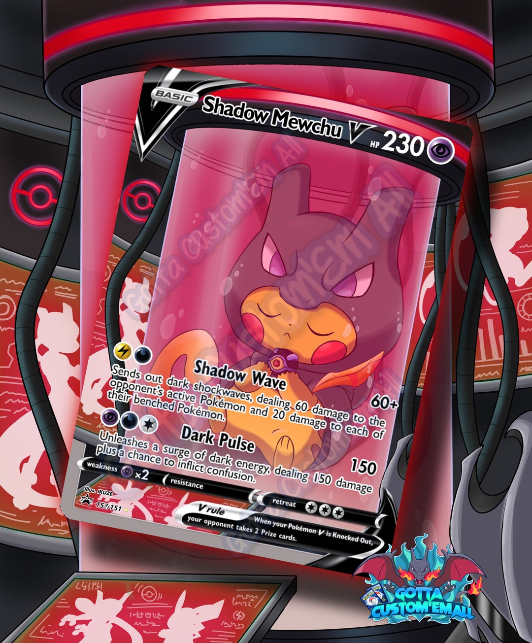 Shadow Mewchu mewtwo X Pikachu - Etsy