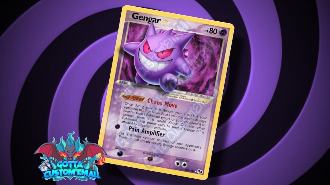 Gengar Gold Star Custom Card - Etsy