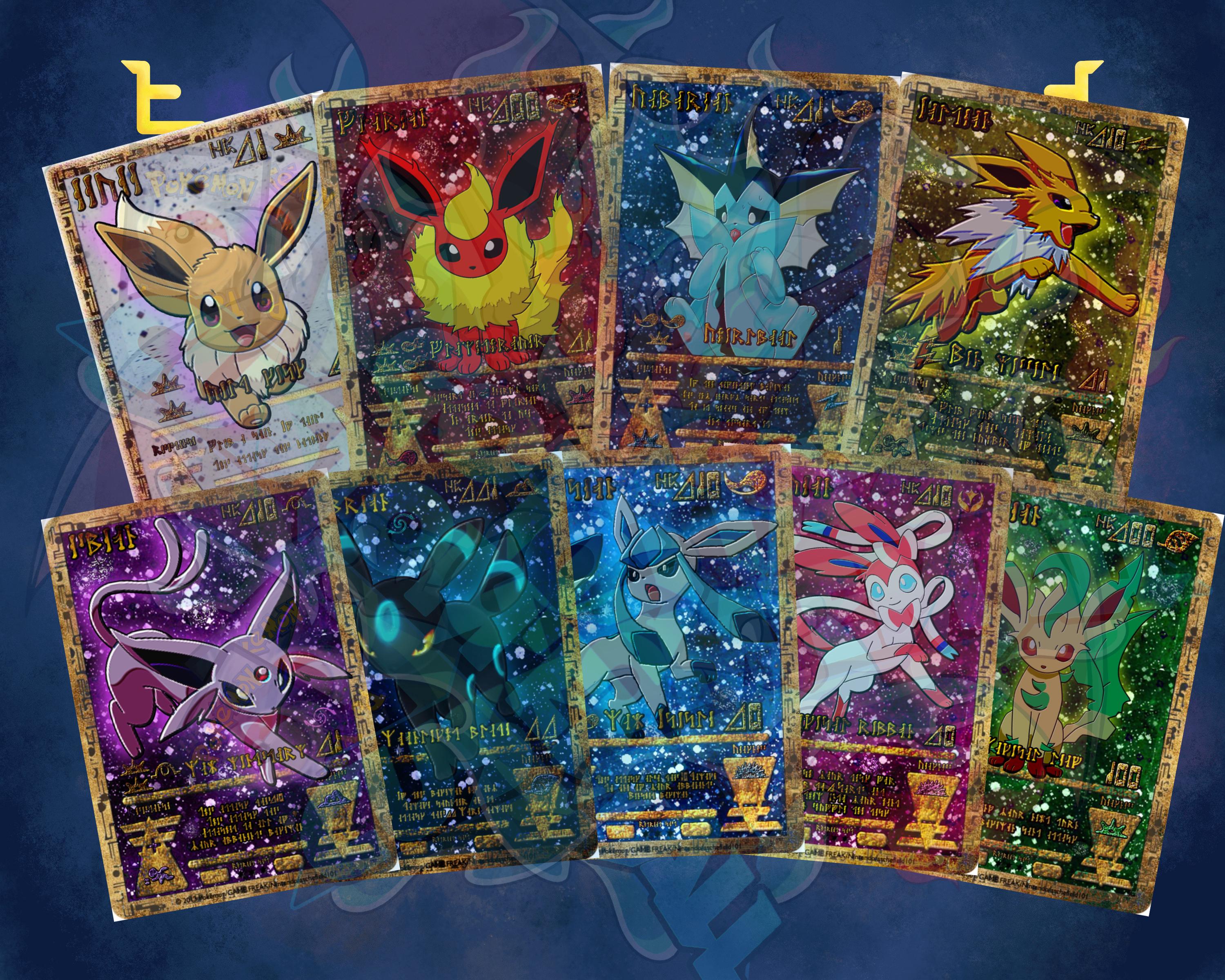Full Art Custom Eevee & Eeveelutions Pokémon Card Ancient Mew Style - Etsy