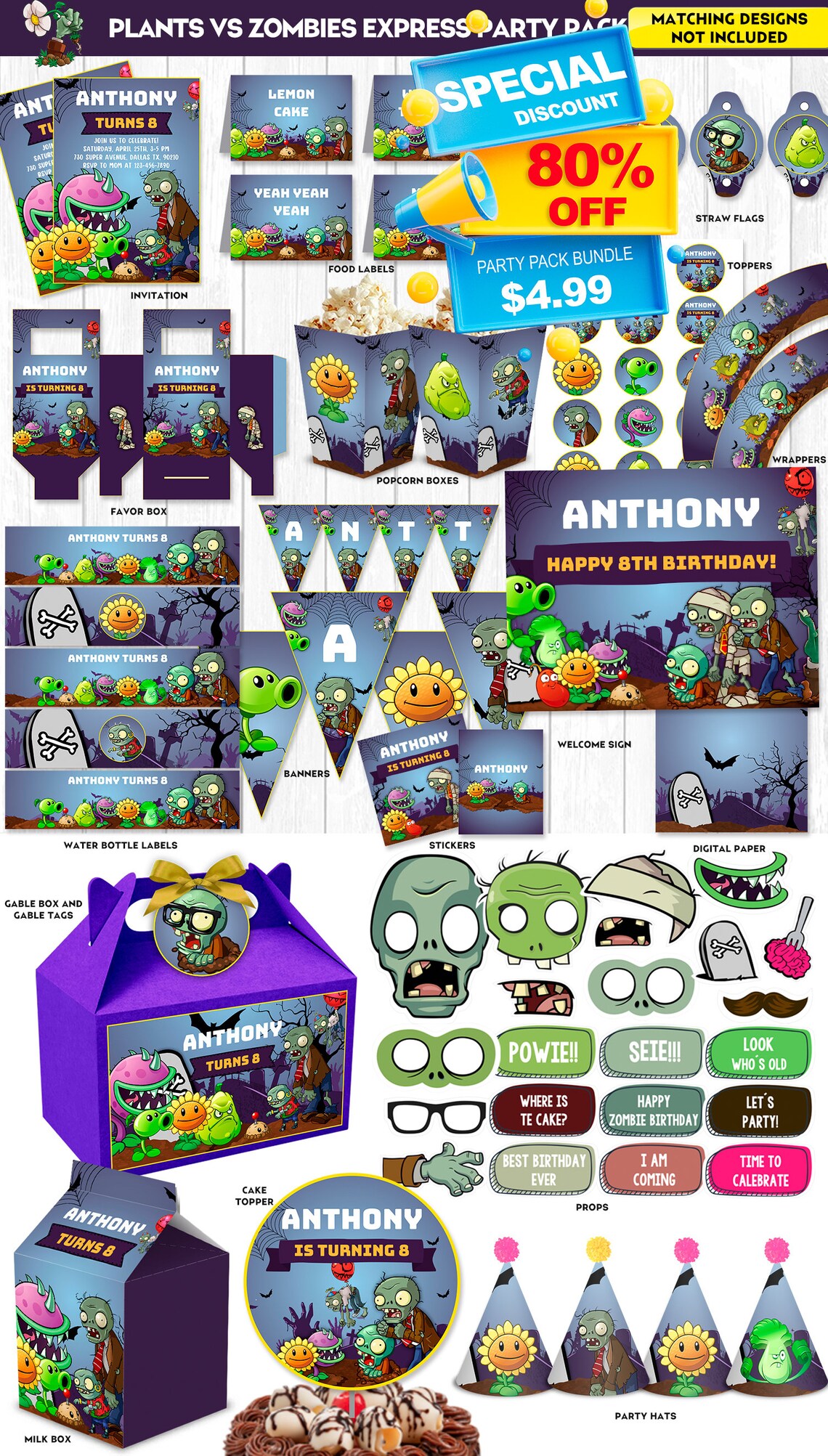 Game Wrappers Kids Bundle Kids Birthday Video Game Gamer - INSTANT ...