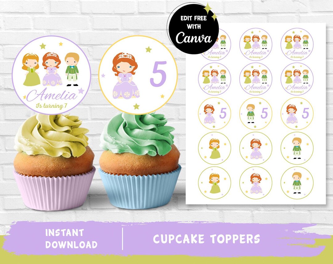 Sofia Princess Toppers Sofia Princess Cupcake Princess Toppers Royal ...
