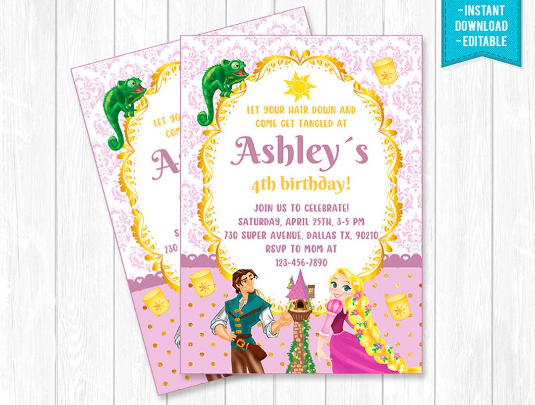 Tangled Invitation Tangled Bundle Party Package Tangled Birthday ...