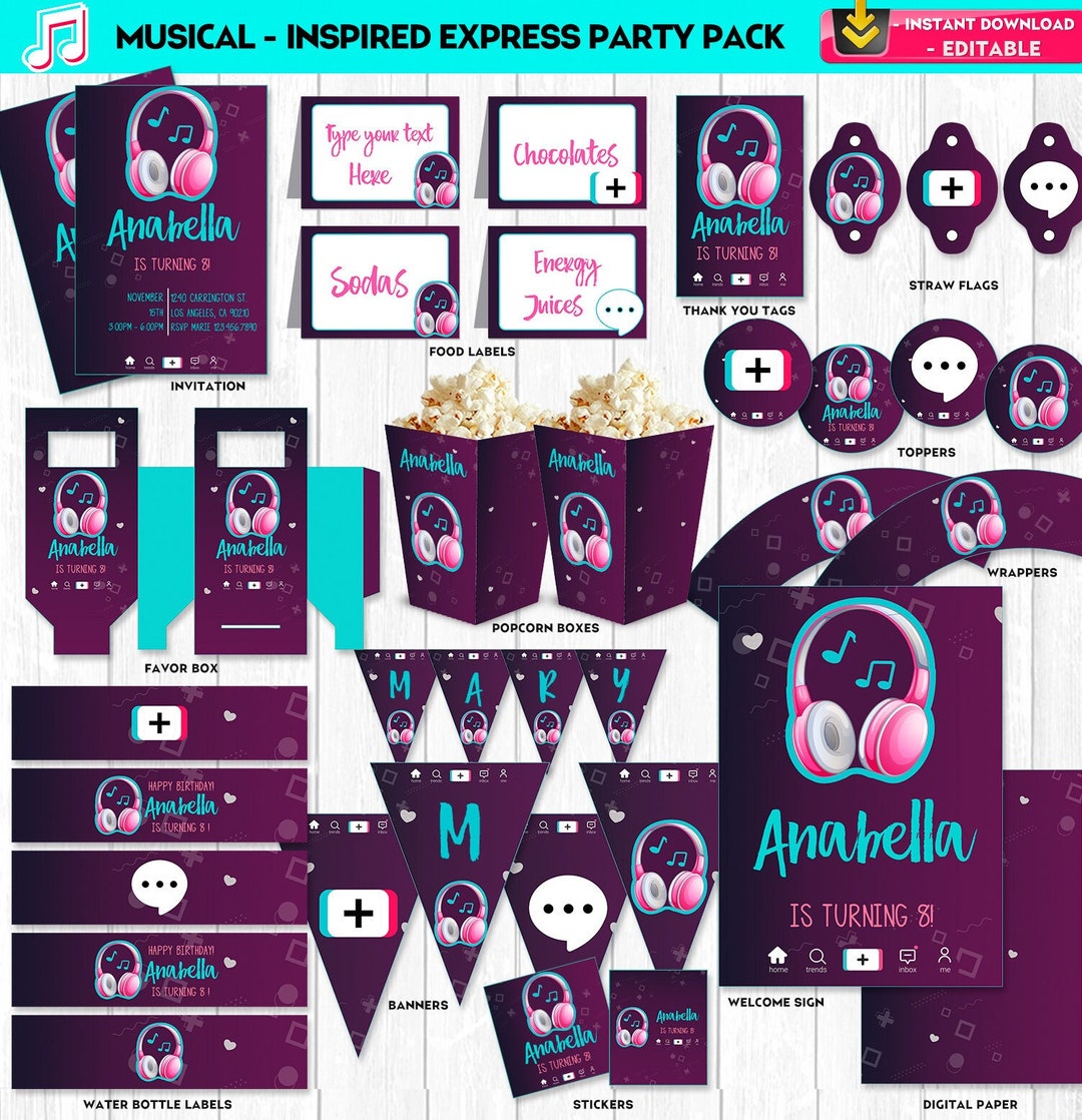 Music Party Decorations 2 Music Bundle Party Package Musical Birthday ...