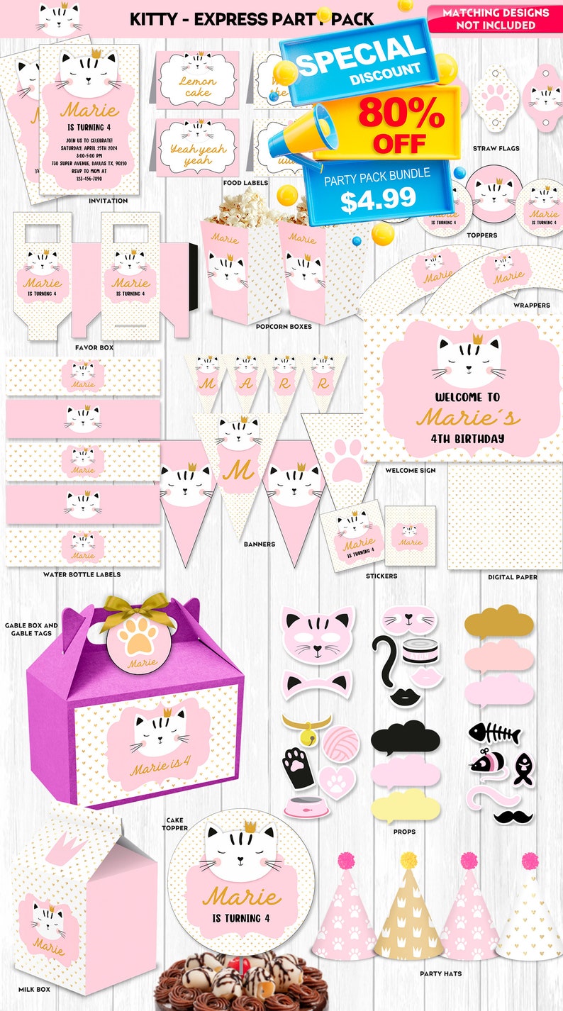 Cat Chip Bag Party Cat Potato Chips Cat Bundle Party Package Pet ...