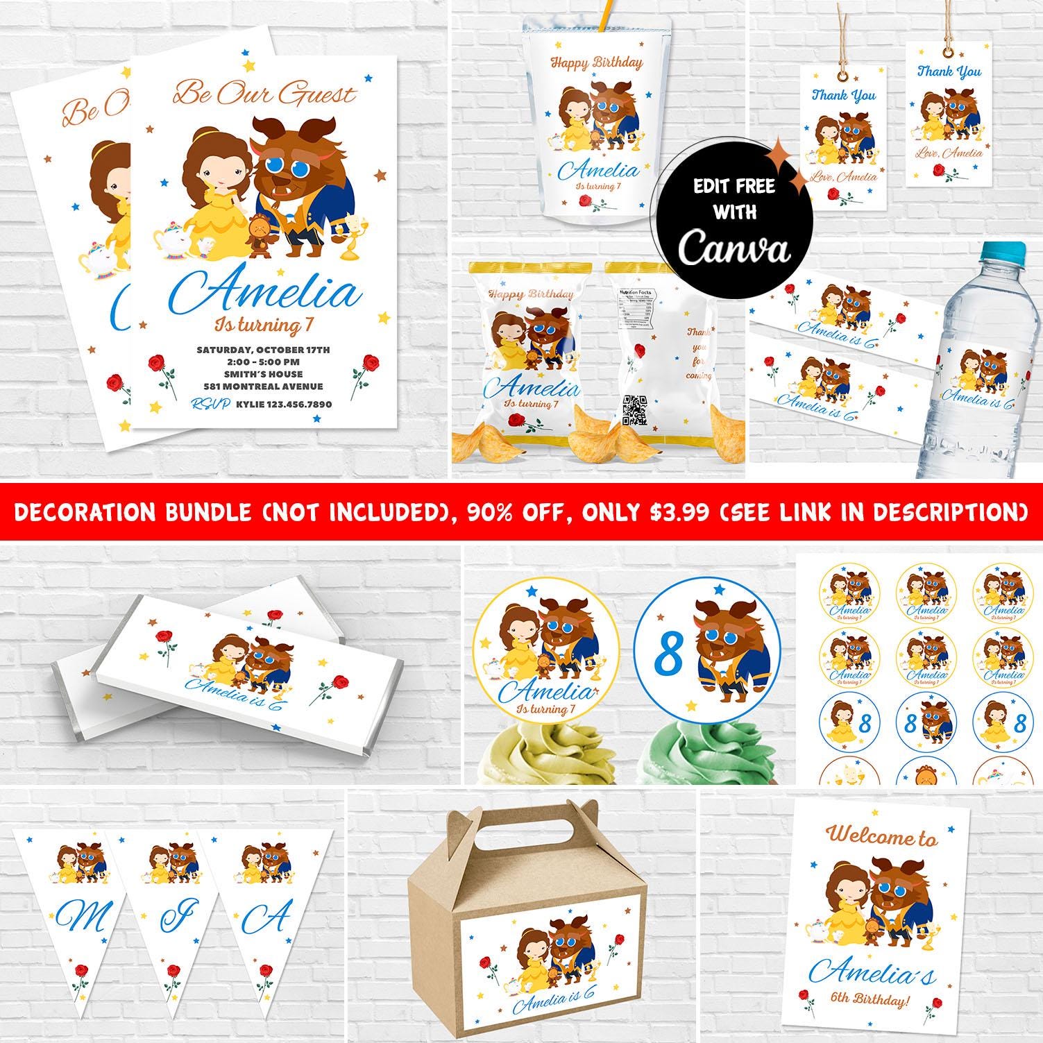 Beauty and the Beast Chip Bag Belle Chip Bag Princess Chip Bag Beauty ...