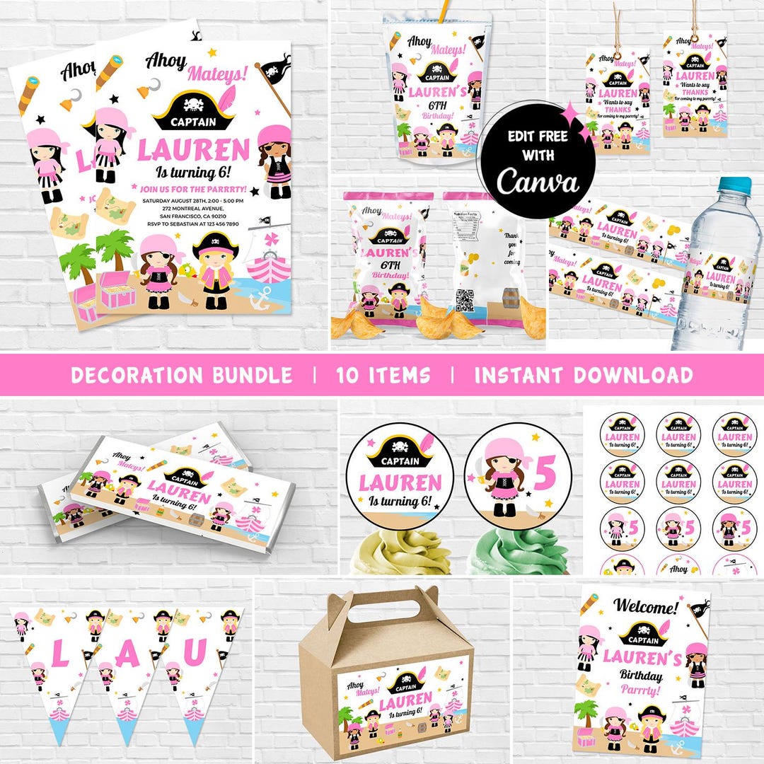 Pirate Party Decoration Pirate Bundle Pirate Birthday Ahoy Mateys ...
