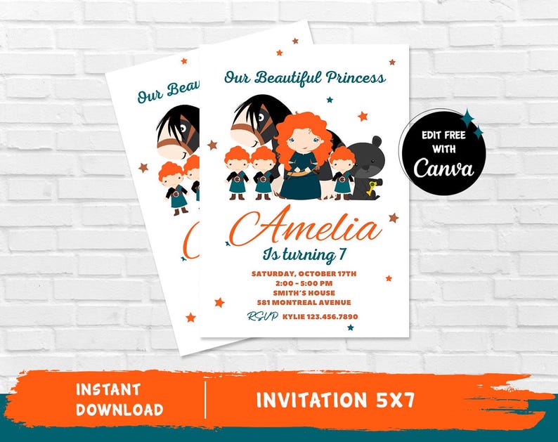 Merida Party Decorations Merida Bundle Brave Party Merida Birthday Kids ...