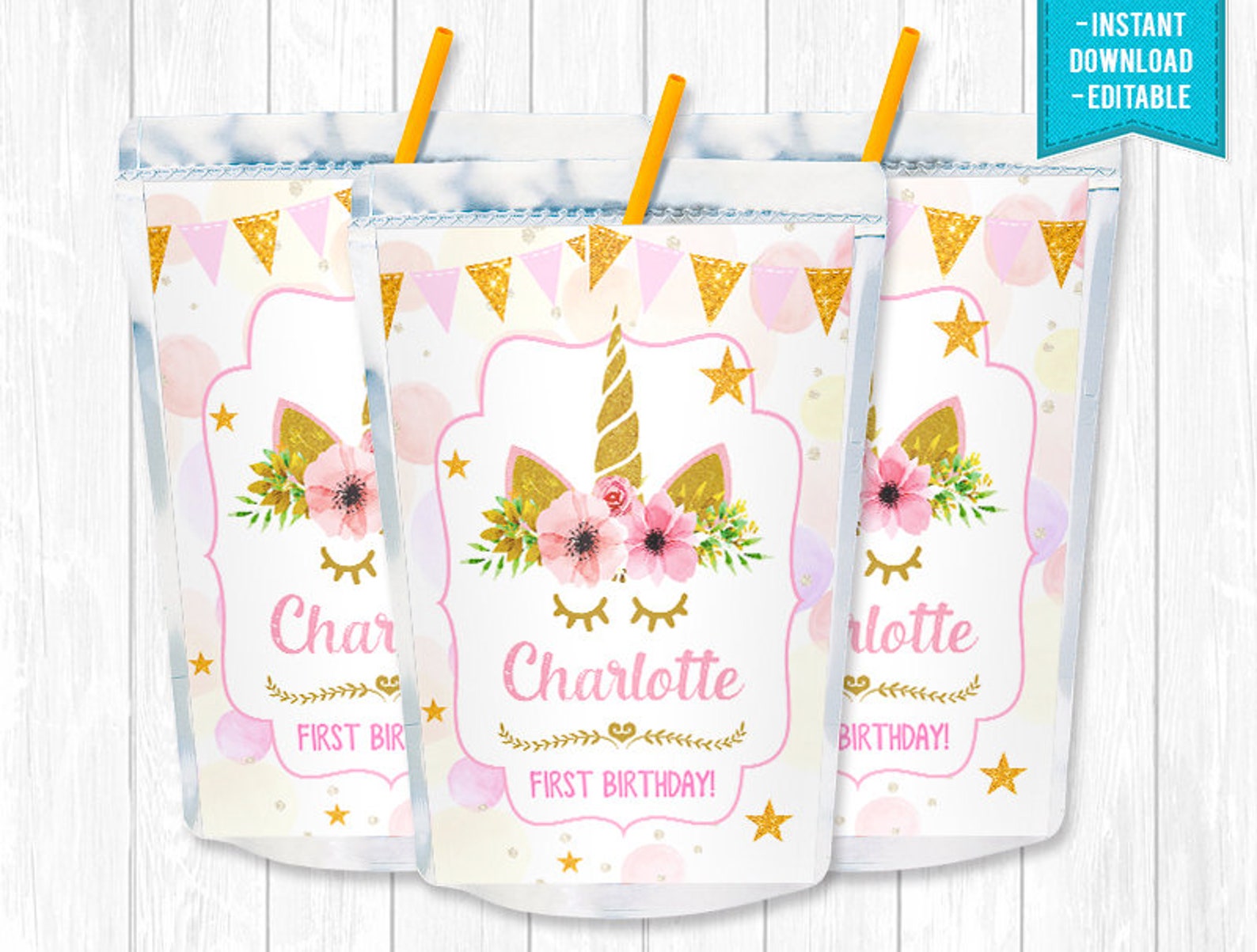 Unicorn Capri Sun Unicorn Decoration Unicorn Party Magical Girl ...