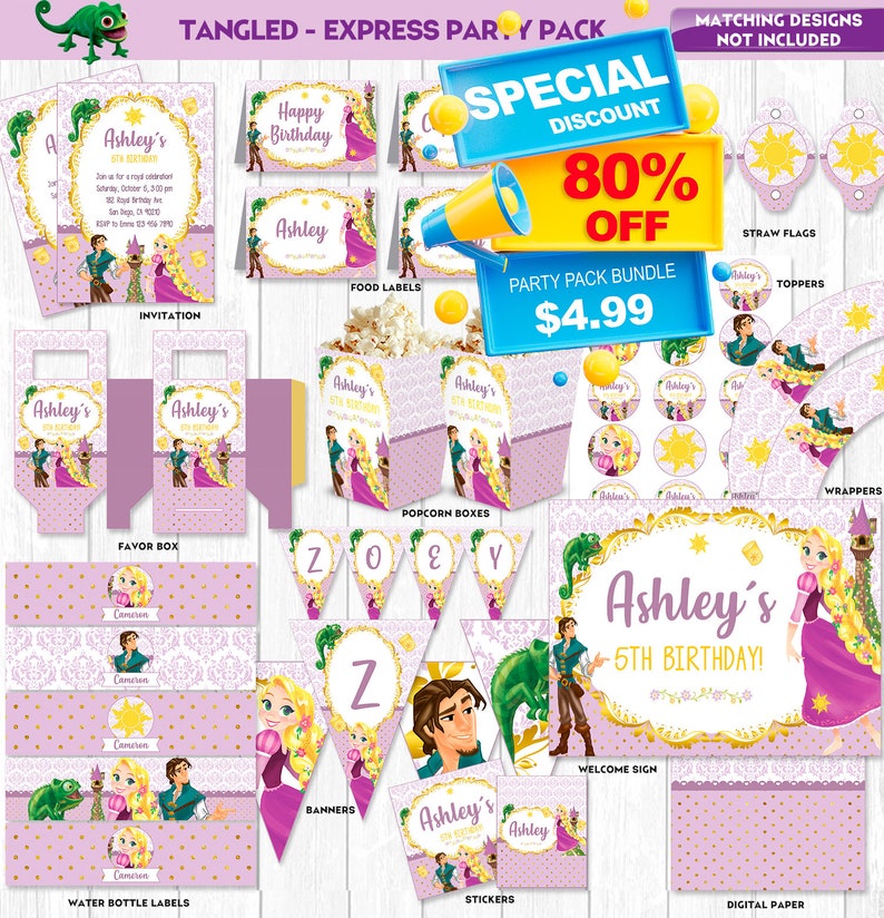 Tangled Bar Wrapper Tangled Bundle Party Package Tangled Birthday ...