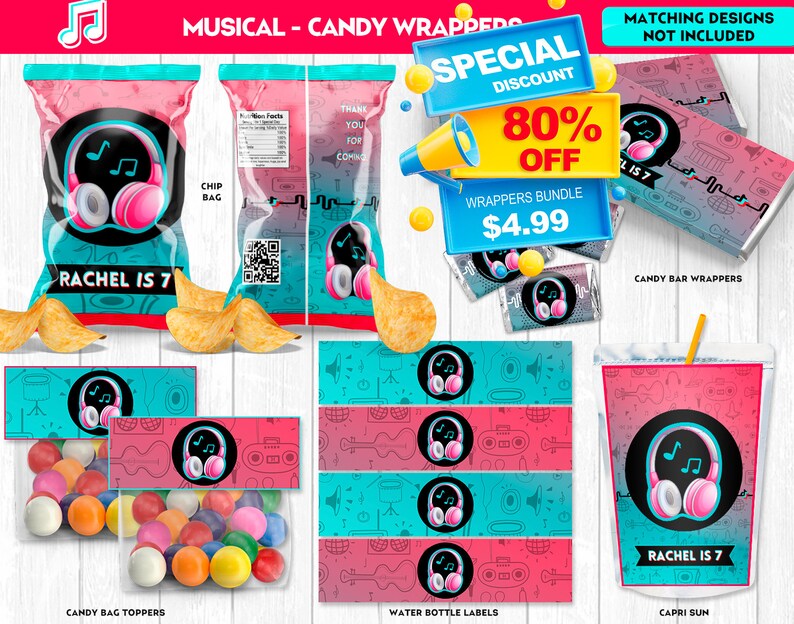 Music Party Decorations Music Bundle Party Package Musical Birthday ...