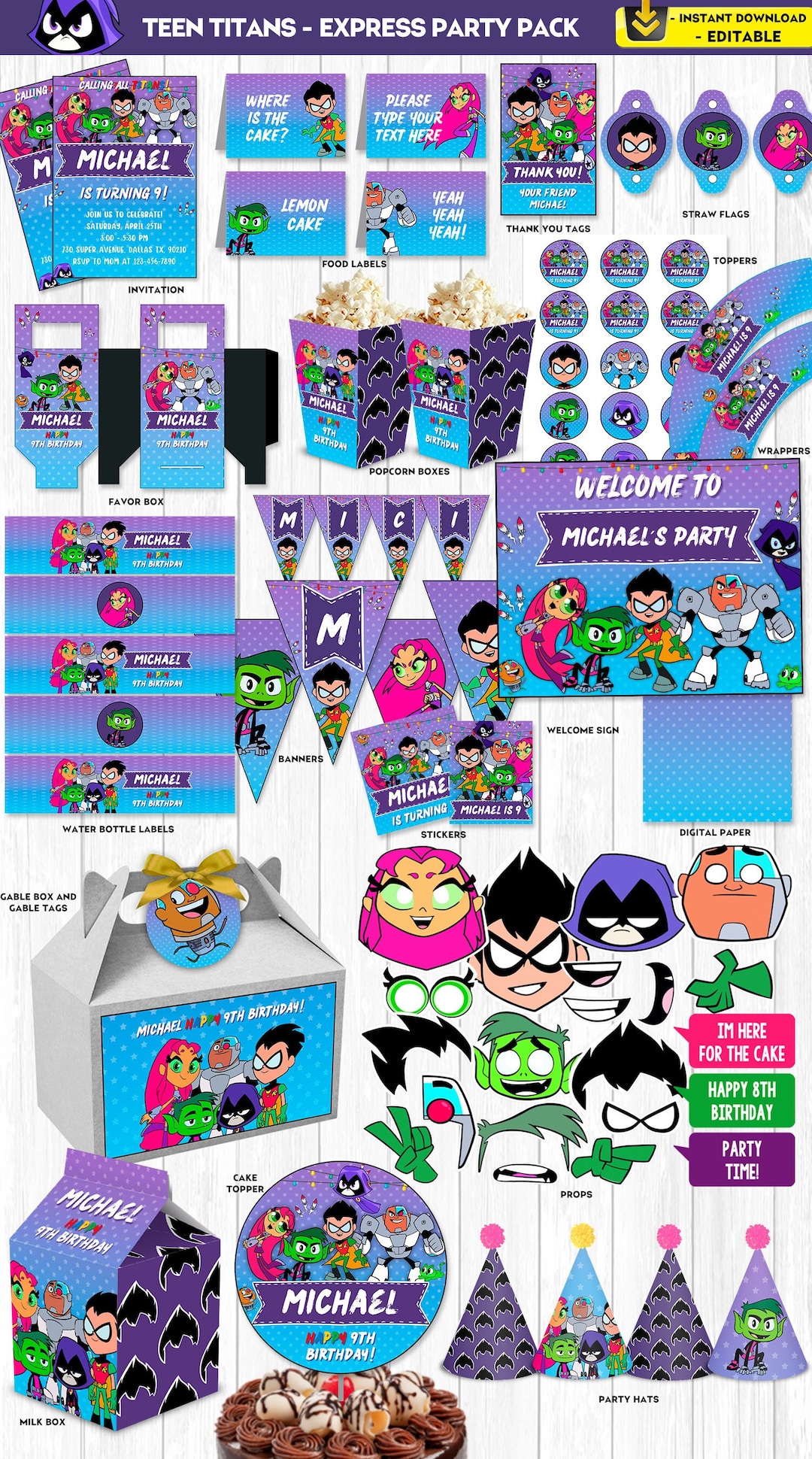 Superheroes Party Decorations Superheroes Birthday Superheroes Bundle ...