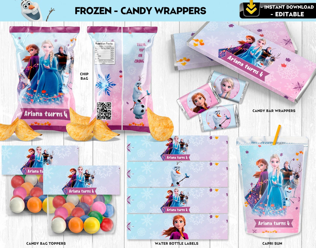 Frozen Wrappers Frozen Bundle Party Package Anna Elsa Olaf Princess ...