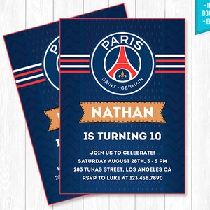 Psg Invitation Paris Saint Germain Messi Mbappe Cristiano Ronaldo Cr7 ...