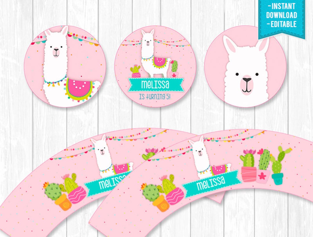 Llama Toppers Llama Bundle Party Package A Whole Llama Fun Cactus ...