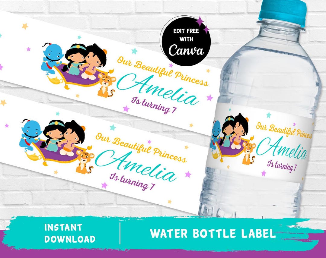 Jasmine Water Bottle Label Jasmine Capri Sun Princess Water Label ...