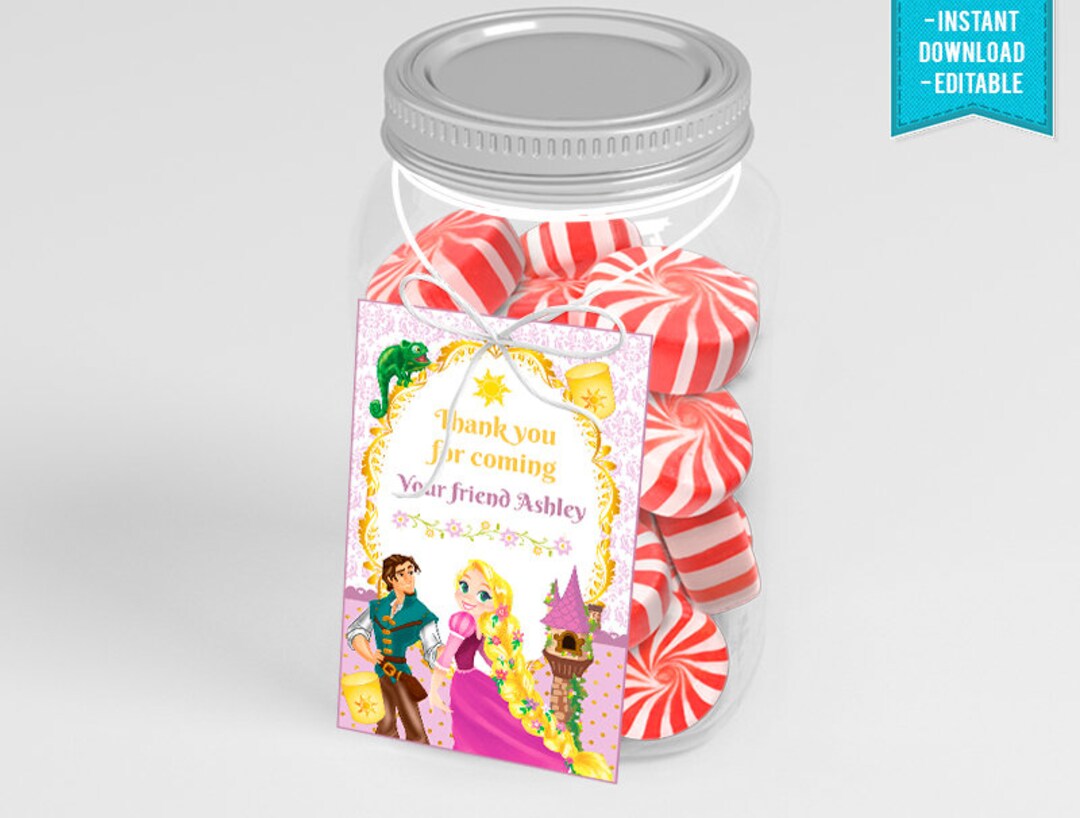 Tangled Thank You Tags Tangled Bundle Party Package Tangled Birthday ...