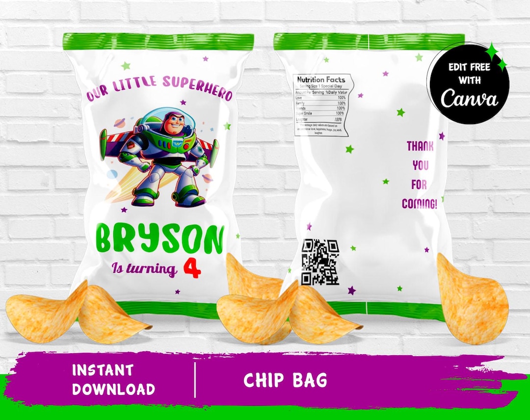 Buzz Lightyear Chip Bag Buzz Lightyear Potato Chips Toy Story Chip Bag ...