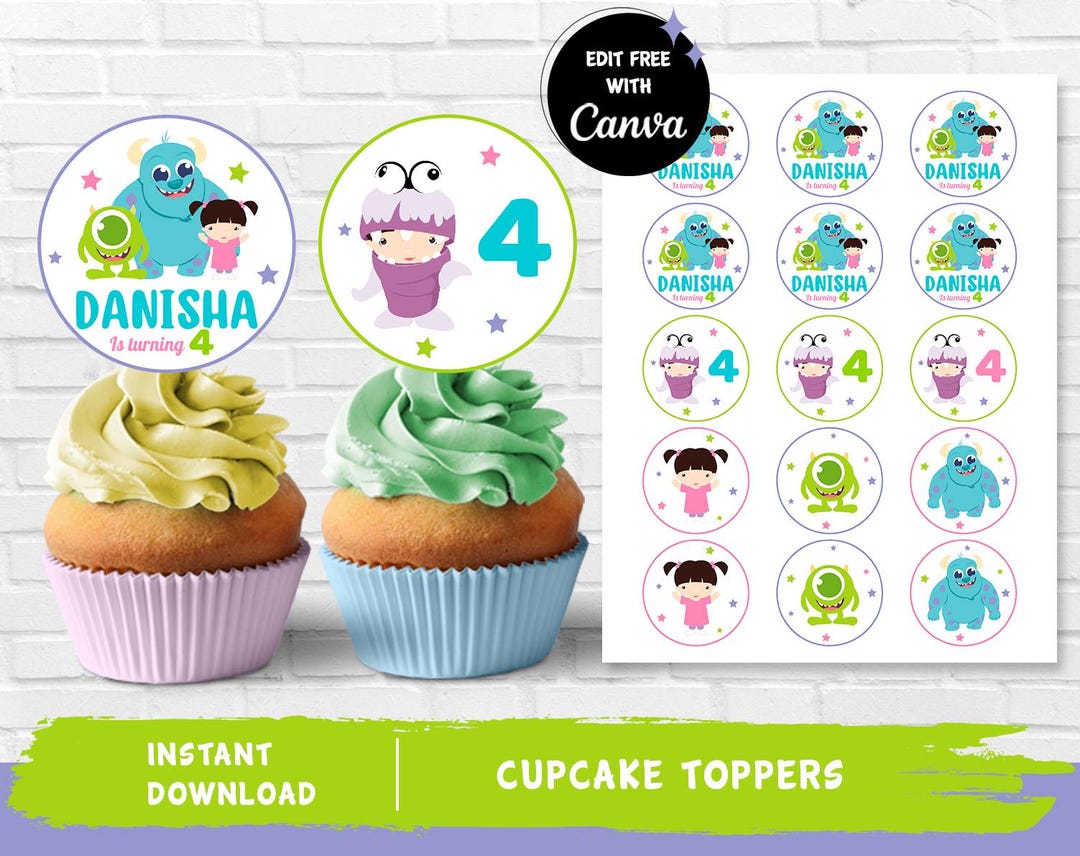 Monsters Toppers Monsters Cupcake Kids Birthday Boo Monster Inc ...