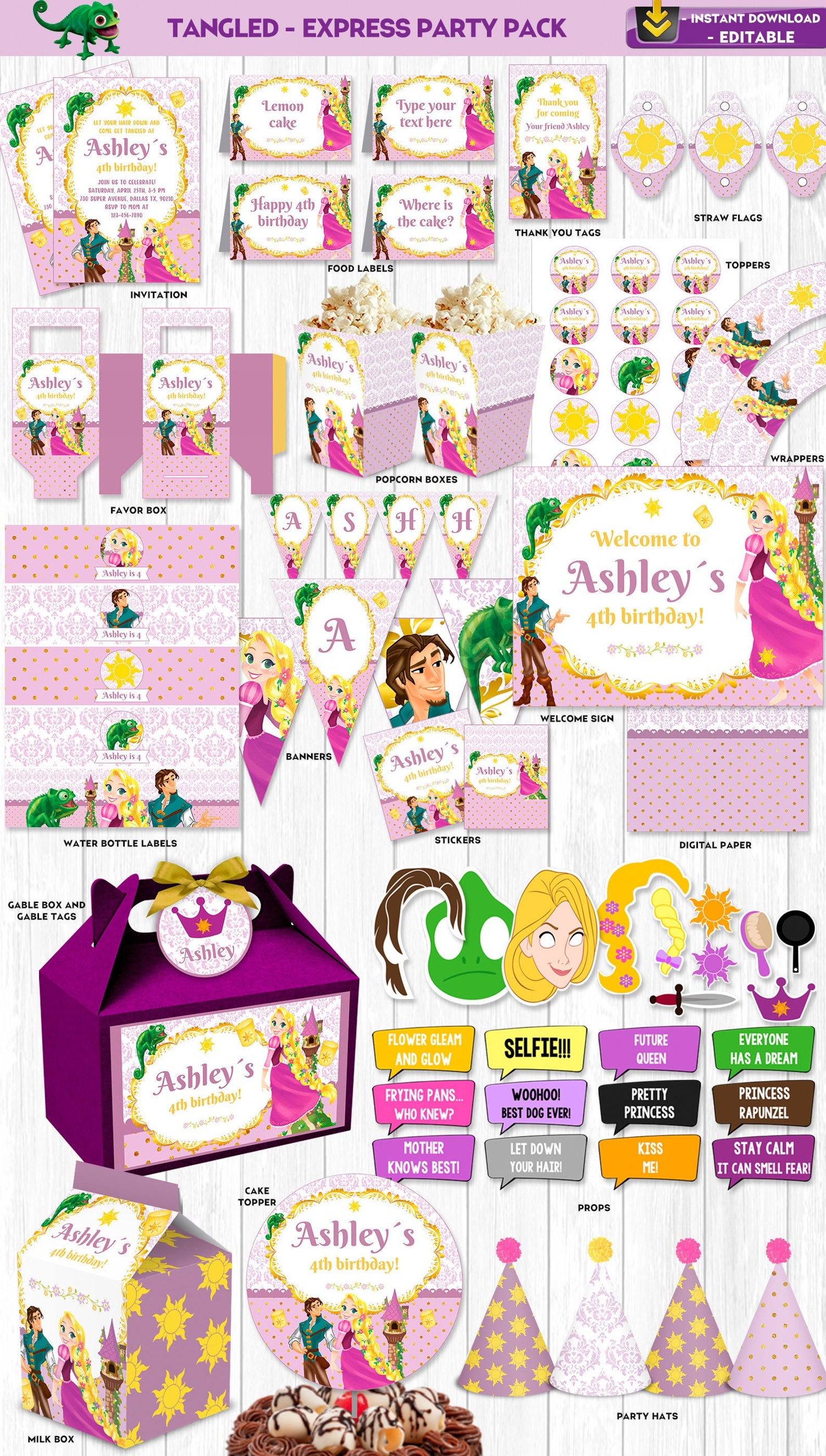 Tangled Party Decorations Tangled Bundle Party Package Tangled Birthday ...