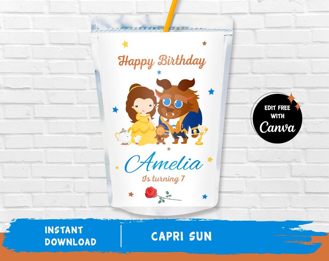 Beauty and the Beast Capri Sun Belle Capri Sun Princess Capri Sun ...