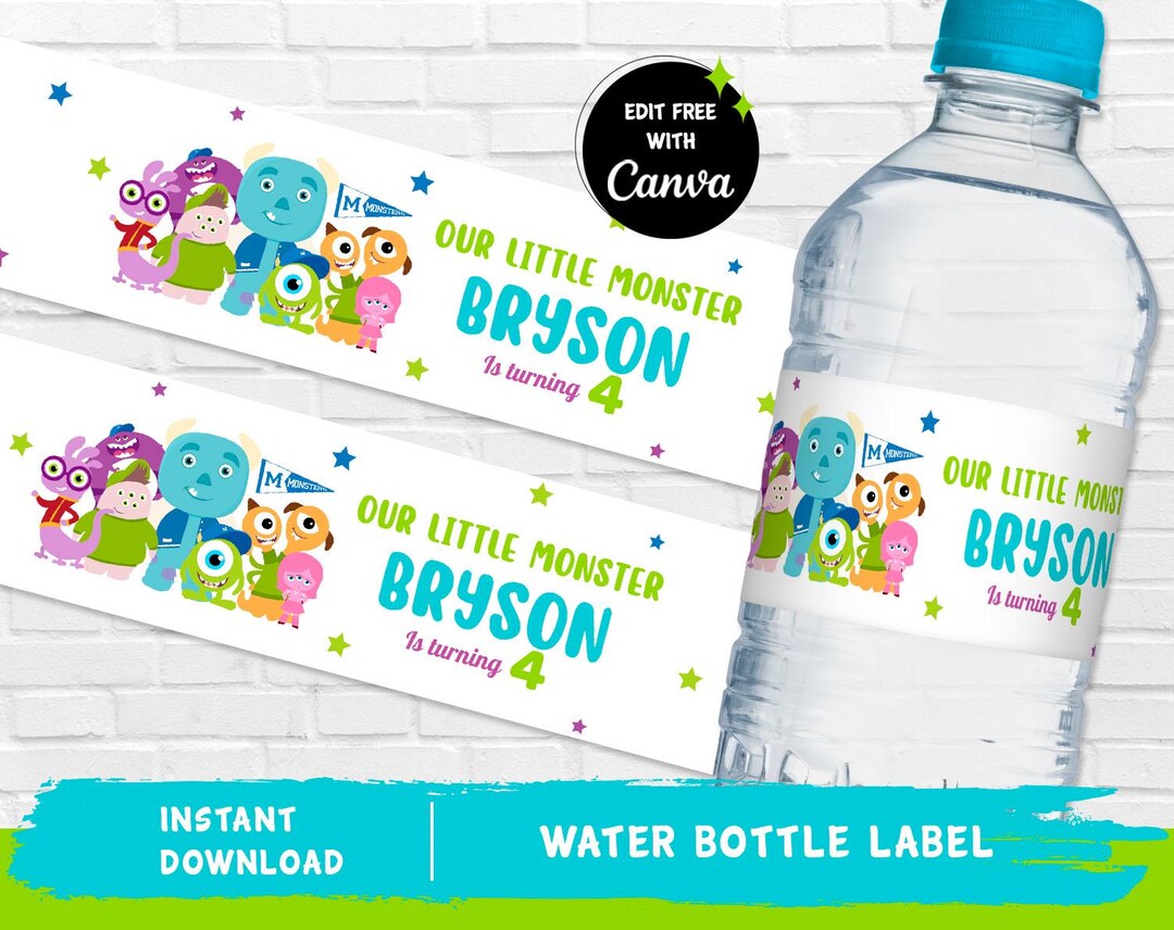 Monsters University Water Bottle Label Monsters Juice Label Kids ...