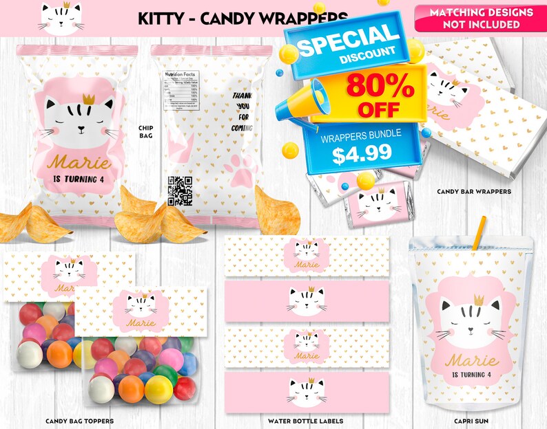 Cat Party Decorations Party Birthday Bundle Party Package Pet Adoption ...