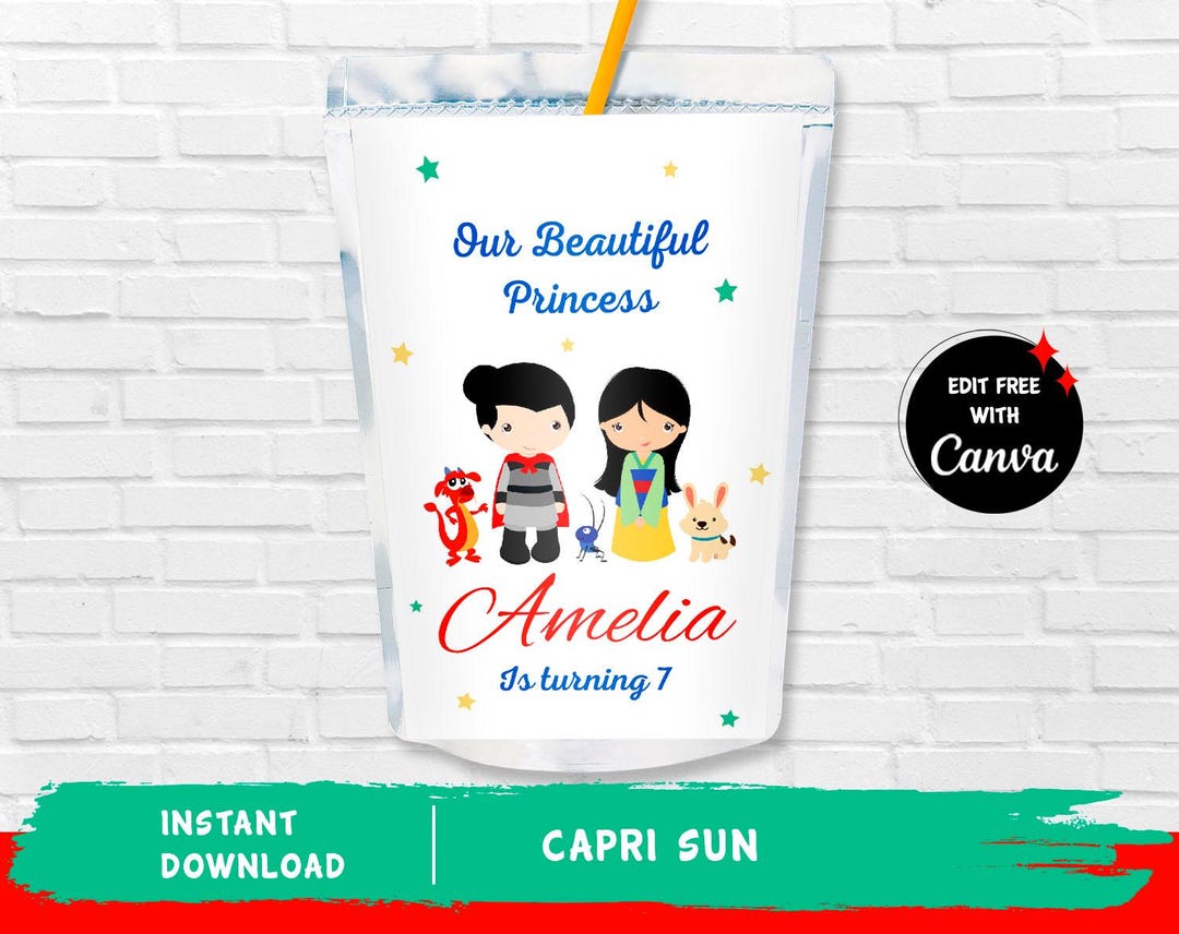 Mulan Capri Sun Mulan Juice Label Princess Capri Sun Princess ...