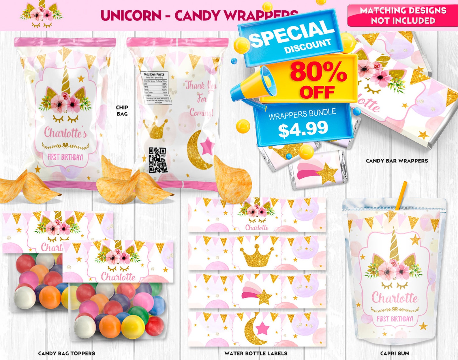 Unicorn Capri Sun Unicorn Decoration Unicorn Party Magical Girl ...