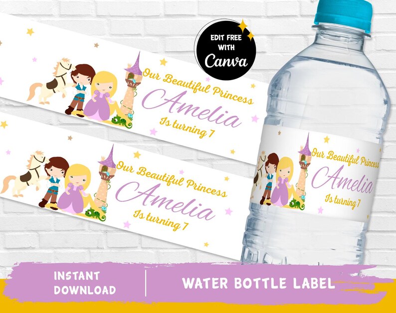 Rapunzel Water Label Rapunzel Juice Label Princess Label Tangled Label ...