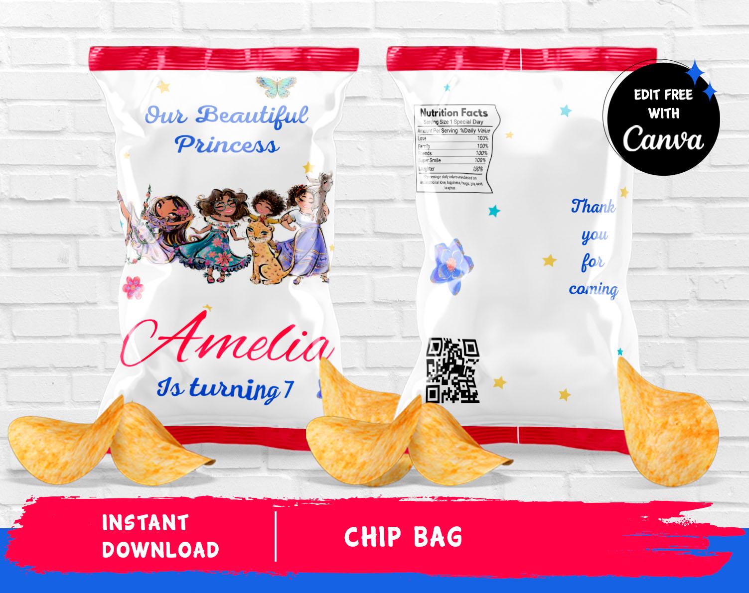 Encanto Chip Bag Encanto Potato Chips Encanto Birthday Girl Birthday ...