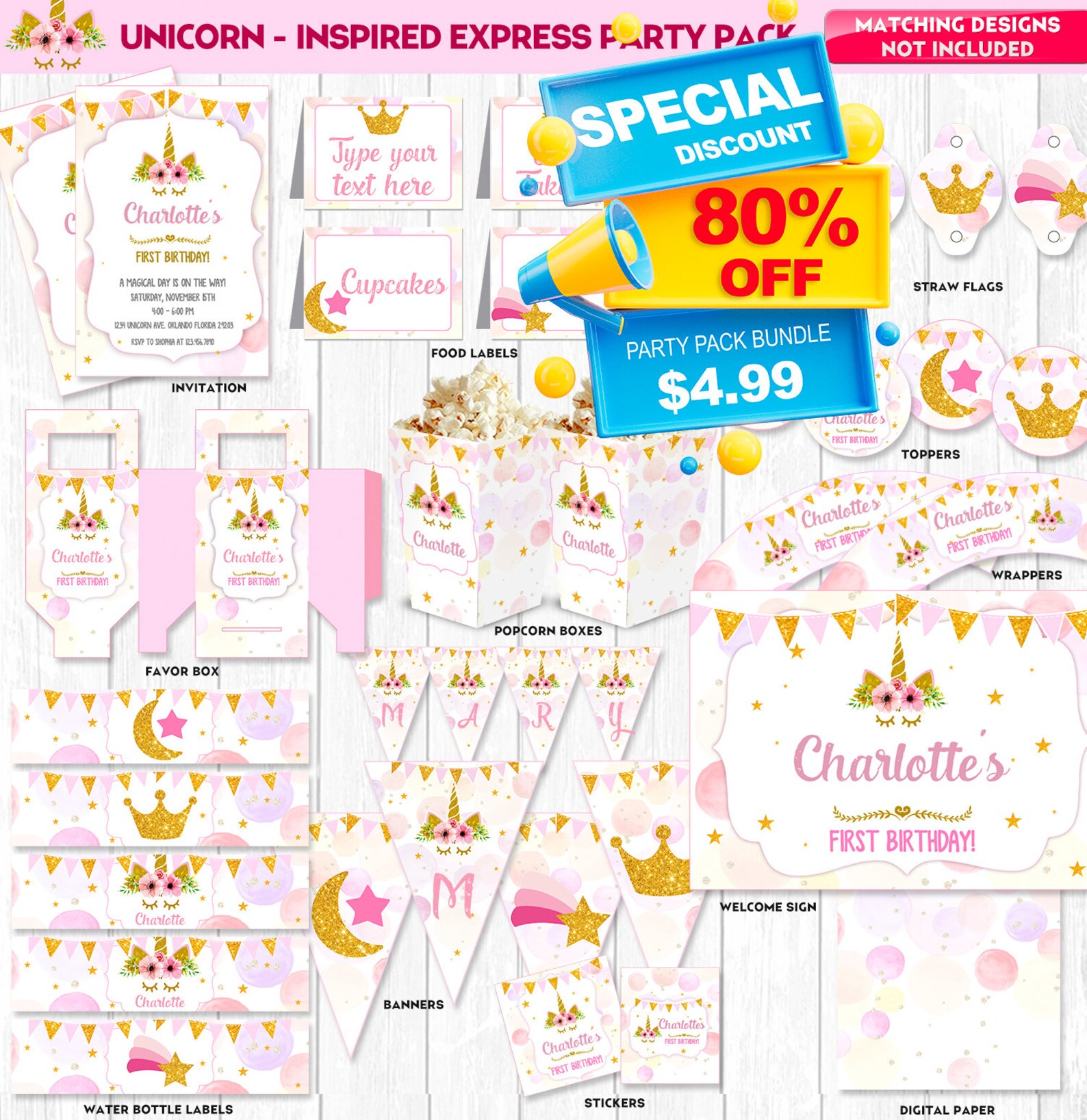 Unicorn Capri Sun Unicorn Decoration Unicorn Party Magical Girl ...