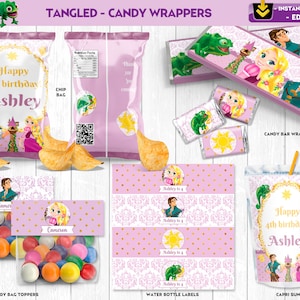 Tangled Wrappers Tangled Bundle Party Package Tangled Birthday Rapunzel ...