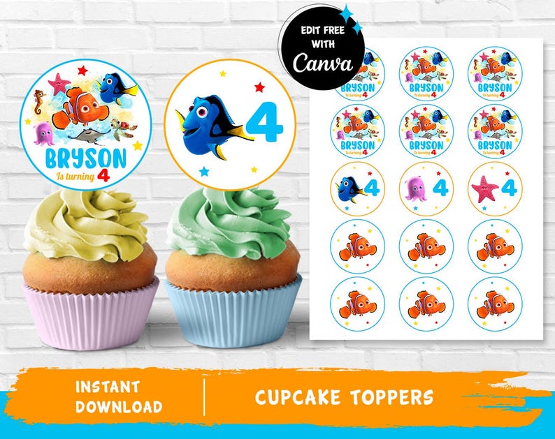 Finding Nemo Toppers Finding Nemo Cupcake Finding Nemo Decoration Dory ...