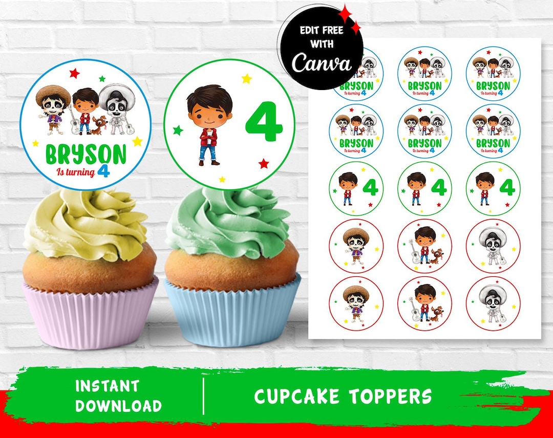 Coco Toppers Coco Cupcake Coco Cake Topper Coco Birthday Boy Birthday ...
