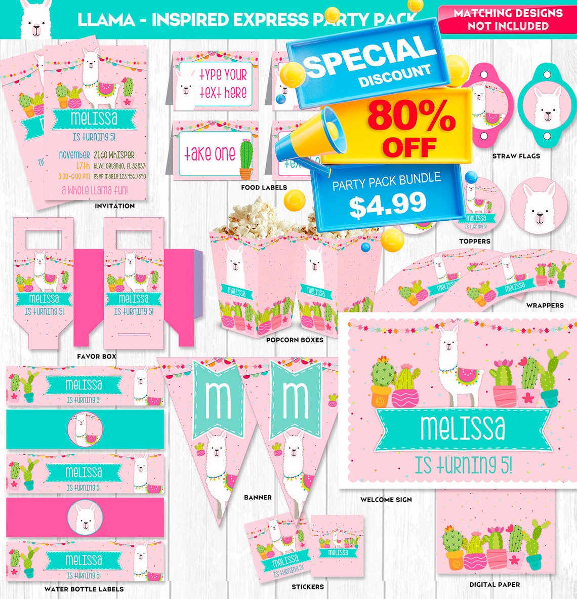 Llama Chip Bag Llama Bundle Party Package A Whole Llama Fun Cactus ...