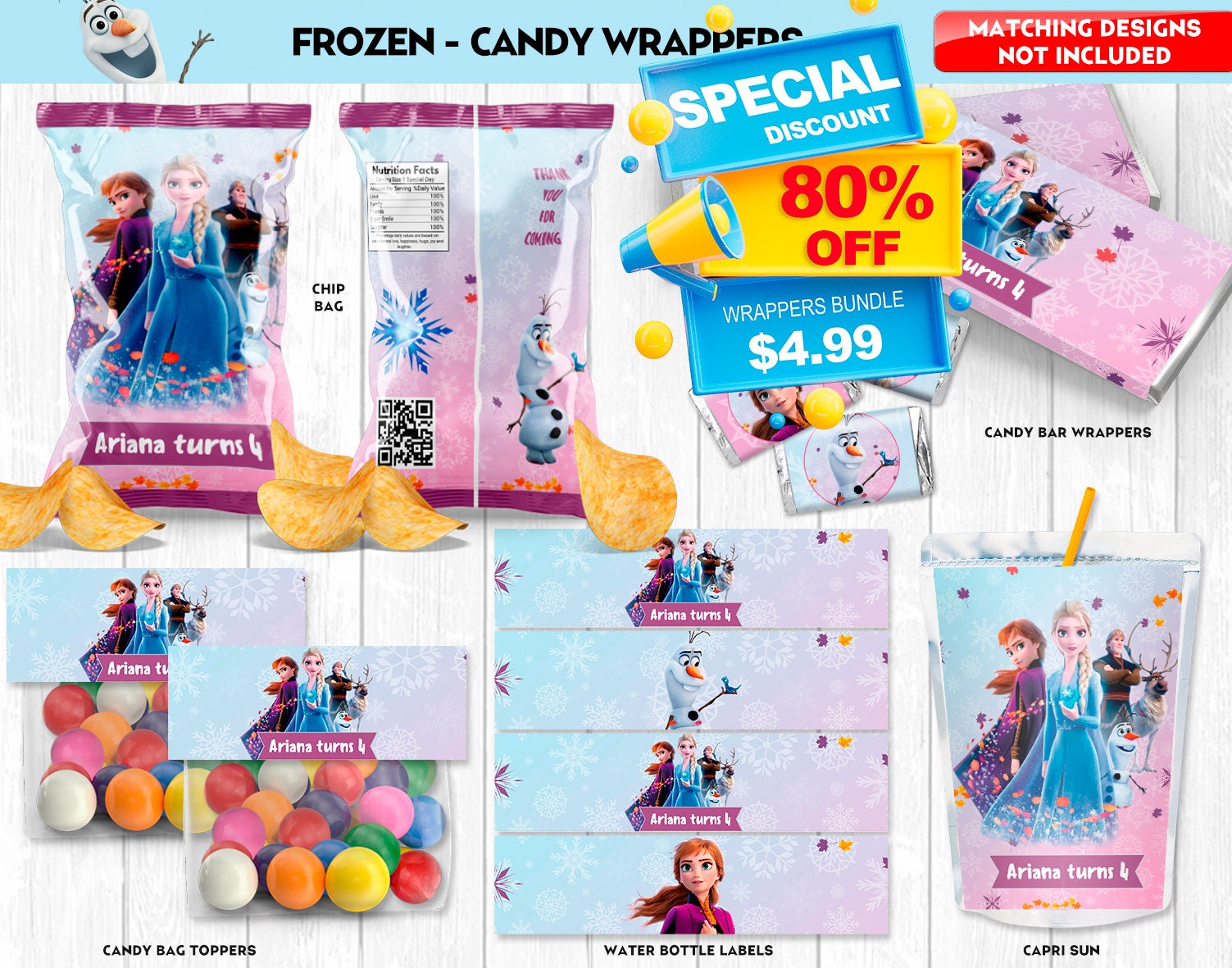 Frozen Party Decorations Frozen Bundle Party Package Anna Elsa Olaf ...