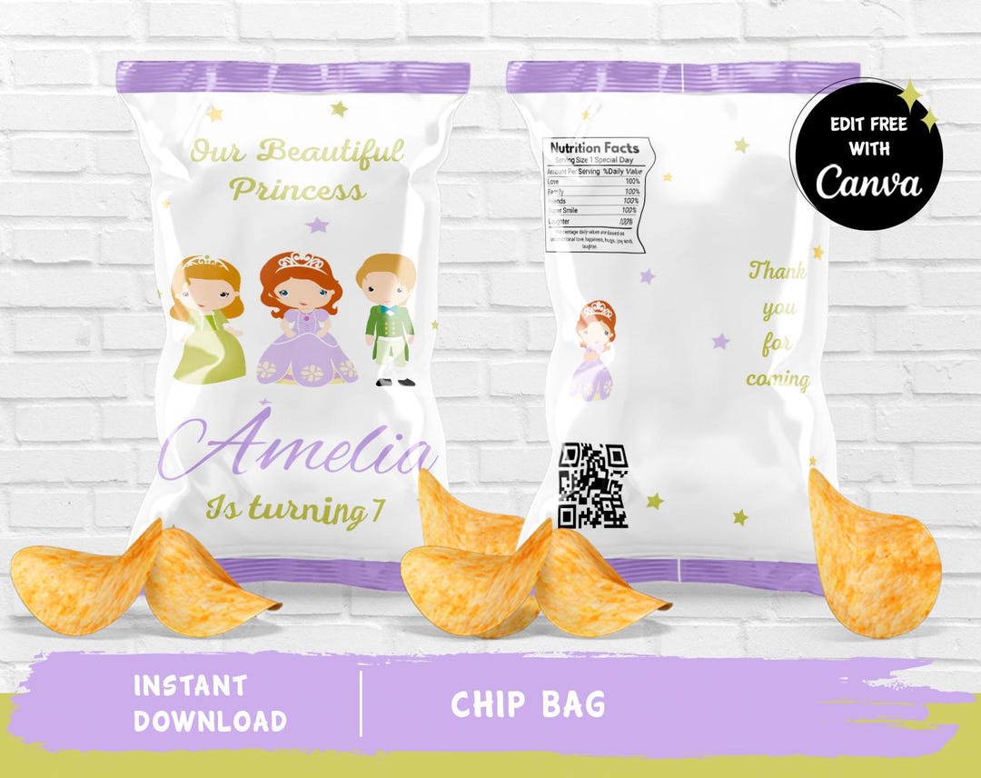 Sofia Princess Chip Bag Sofia Princess Potato Chips Princess Chip Bag ...