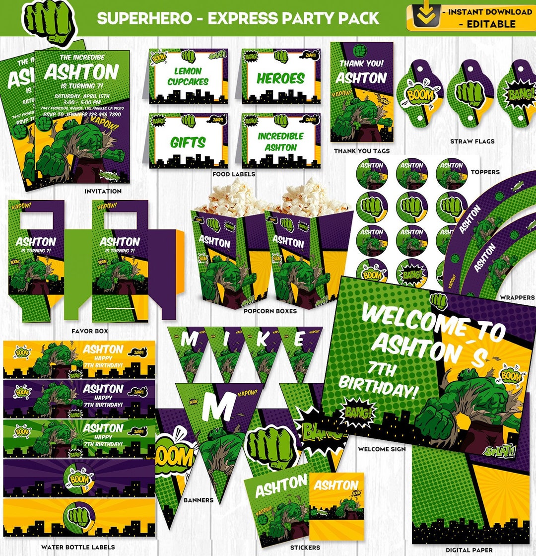 Superhero Party Decorations Superhero Bundle Party Package Hero ...