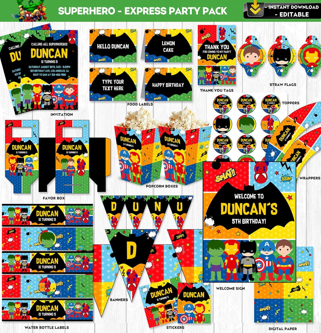 Superhero Party Decorations Superhero Decoration Super Hero - Etsy ...
