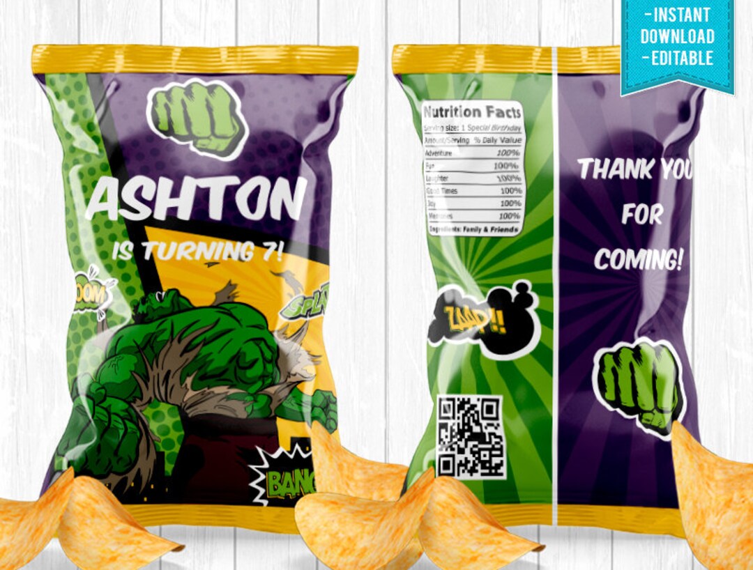 Superhero Chip Bag Superhero Bundle Party Package Hero Birthday Boy ...