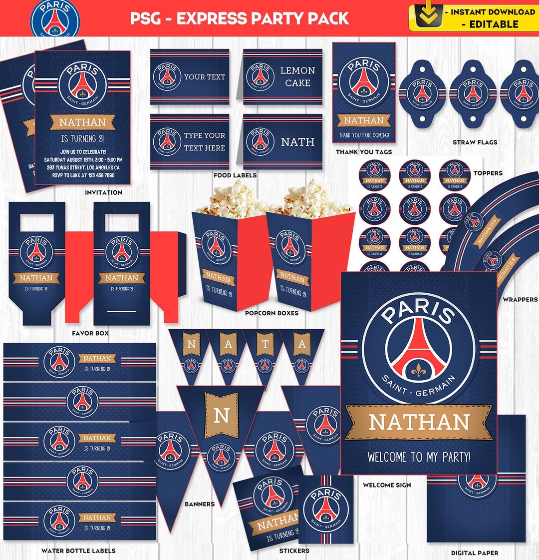 Psg Party Décorations Paris Saint Germain Messi Mbappe - Etsy France