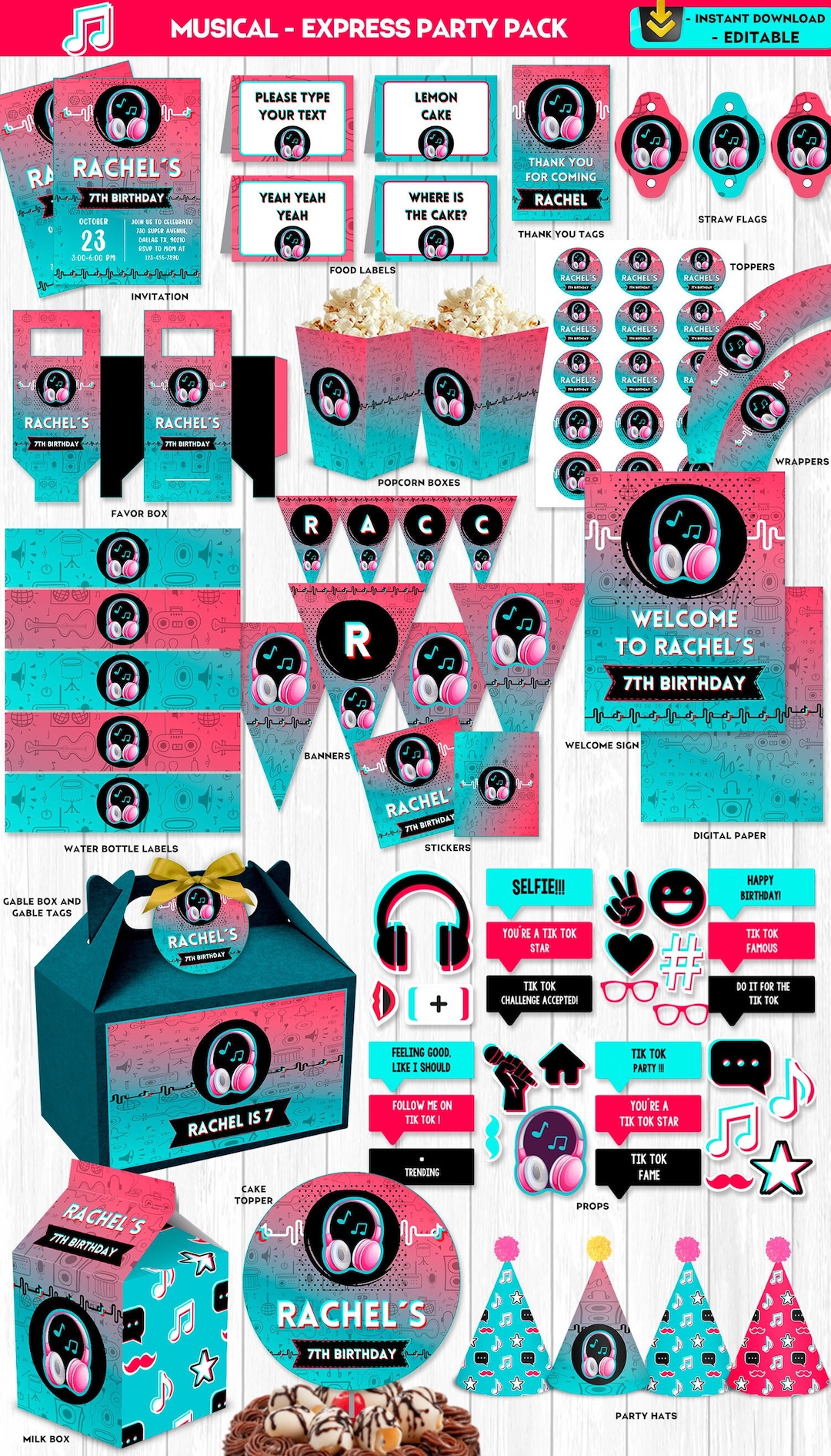 Music Party Decorations Music Bundle Party Package Musical Birthday ...