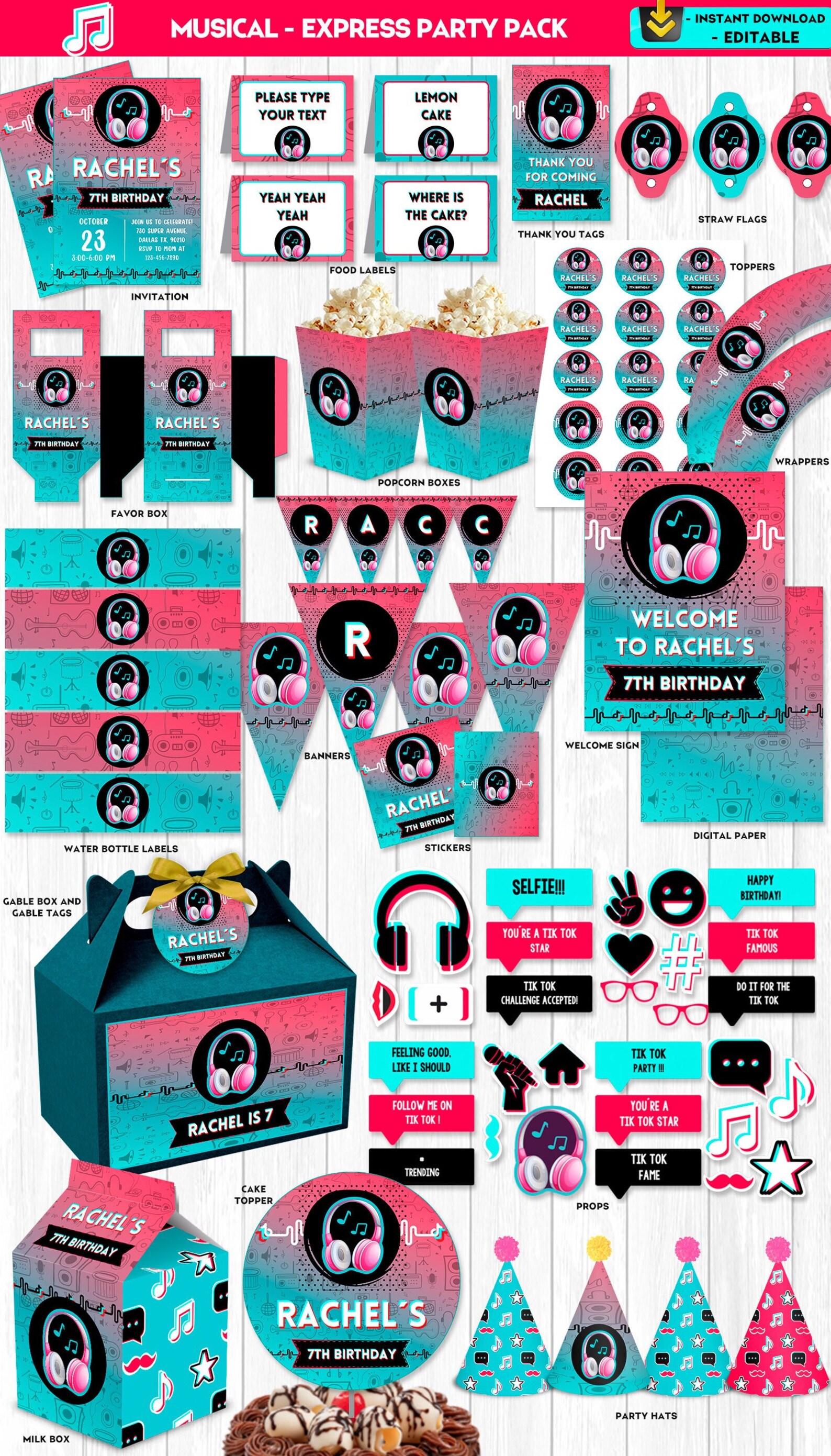 Music Party Decorations Music Bundle Party Package Musical Birthday ...