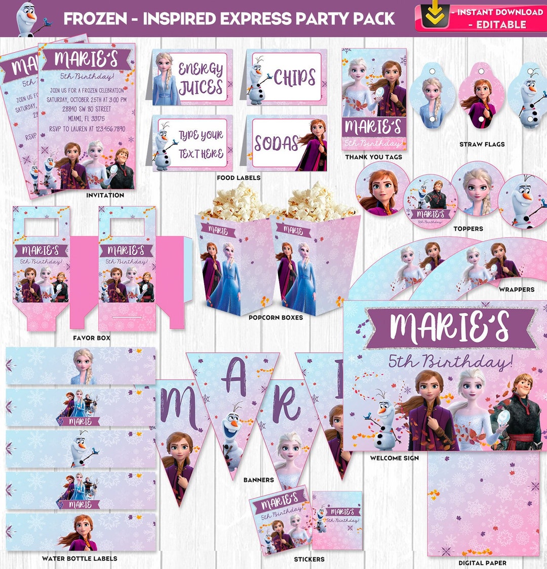 Frozen Party Decorations Frozen Bundle Party Package Anna Elsa Olaf ...