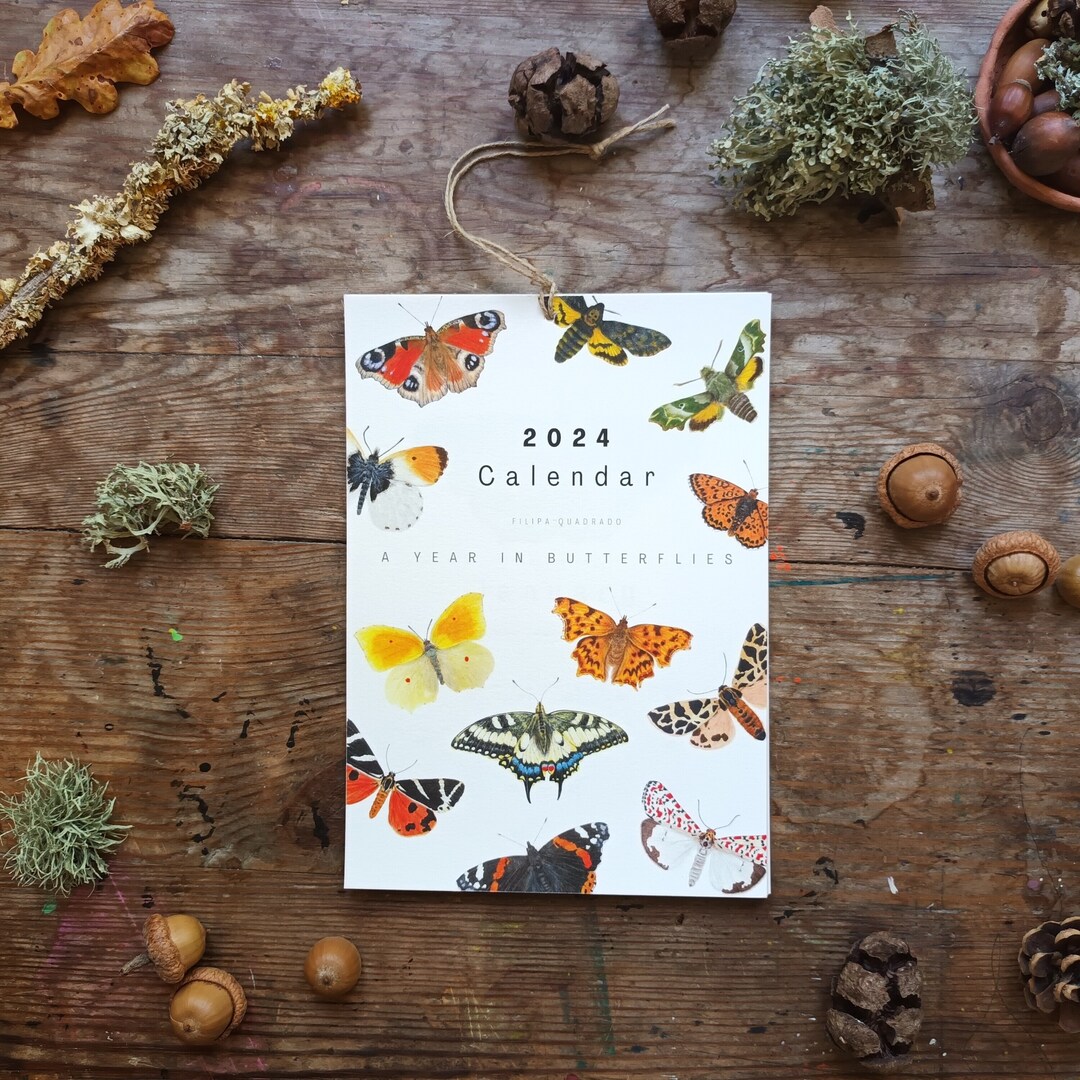2024 Butterfly Calendar A5, 2024 Calendar, Butterflies Calendar - Etsy