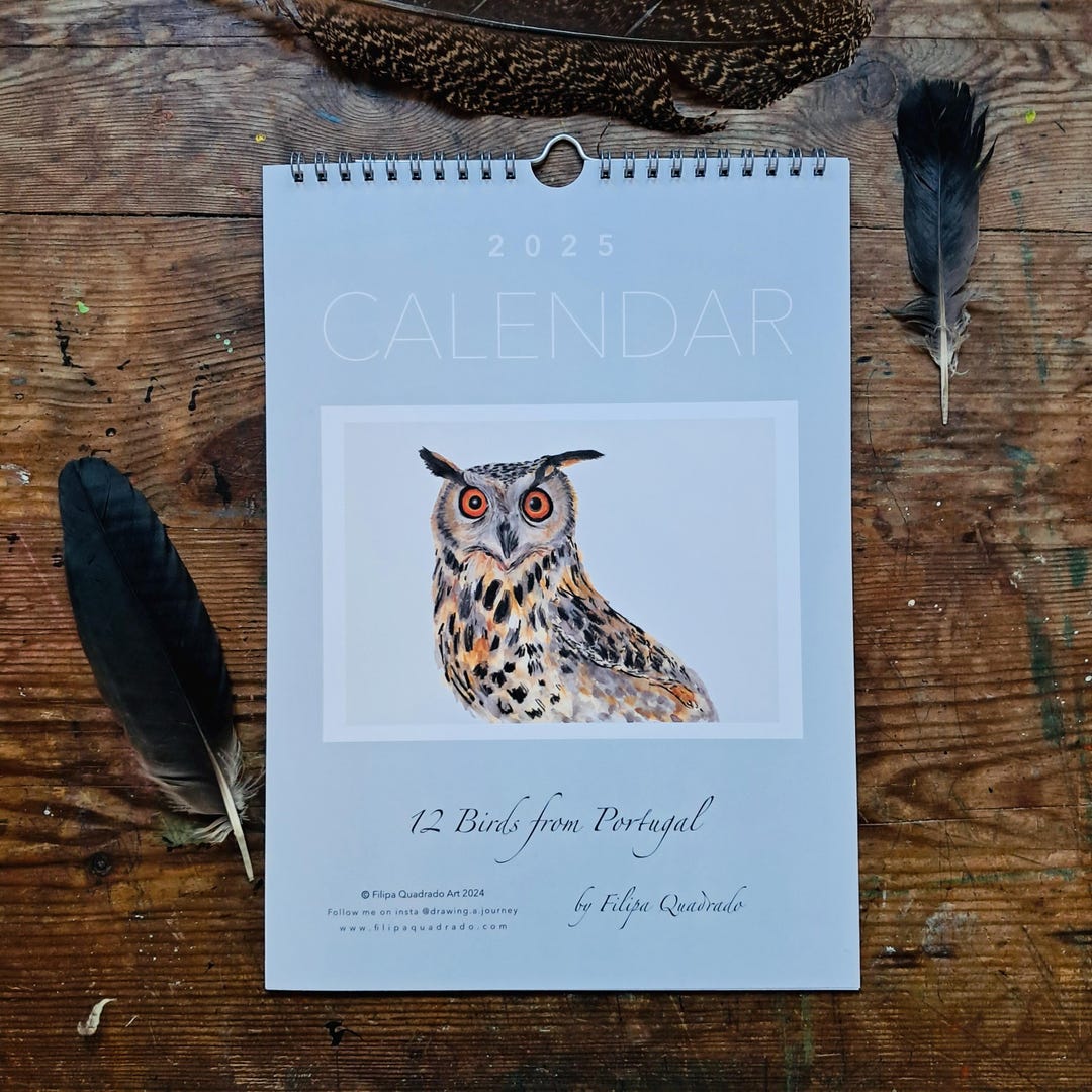 Wall Calendar 2025, Illustrated Birds Calendar, A4 Nature Wall Calendar ...